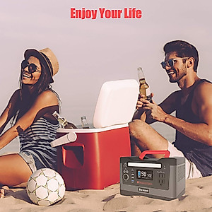 Bawaut Portable Power Station,540Wh Backup Lithium Battery, 110V/500W AC Outlet Outdoor Generators,12V DC & USB, USB-C Outputs, Solar Rechargeable Backup Power for Travel Camping Emergency