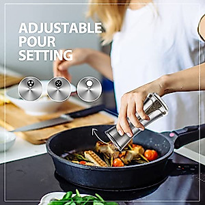 Salt and Pepper Shakers by Aelga - Salt Shaker with Adjustable Pour Holes -Salt and Pepper Set for Himalayan, Kosher and Sea Salts