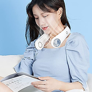 [Instant Cooling] Personal Air Conditioner Neck Fan Micrael Home Built-in Refrigerating Chip Wearable Cooling Fan with 360° Wind Outlet Portable Hang Neck Fan for Hot Flashes