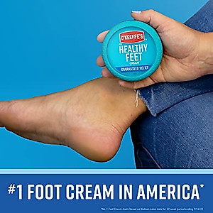 O'Keeffe's for Healthy Feet Foot Cream; Guaranteed Relief for Extremely Dry; Cracked Feet; Instantly Boosts Moisture Levels; 3.2 Ounce Jar; (Pack of 2)