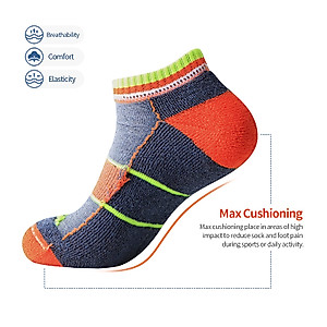 JOYNÉE Mens Low Cut Athletic Cushion Socks Comfort Running Ankle Socks with Moisture Wicking 6 Pack