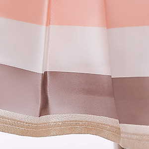 NSSMWTTC Girls Off Shoulder Dress Kids Christmas Sunday Halloween Baptism Christening Striped Dresses (Pink,140)