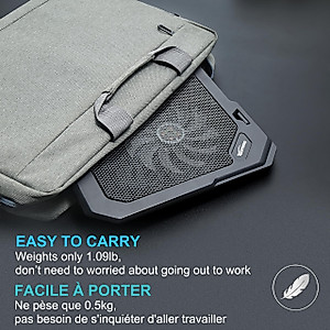 TopMate C302 Laptop Cooling Pad Ultra Slim Notebook Cooler, Laptop Fan Cooling Stand with 2 Quiet Big Fans Blue LED Light, Chill Mat with Built-in USB Cable Plug and Play, for 10-15.6 Inch Laptops