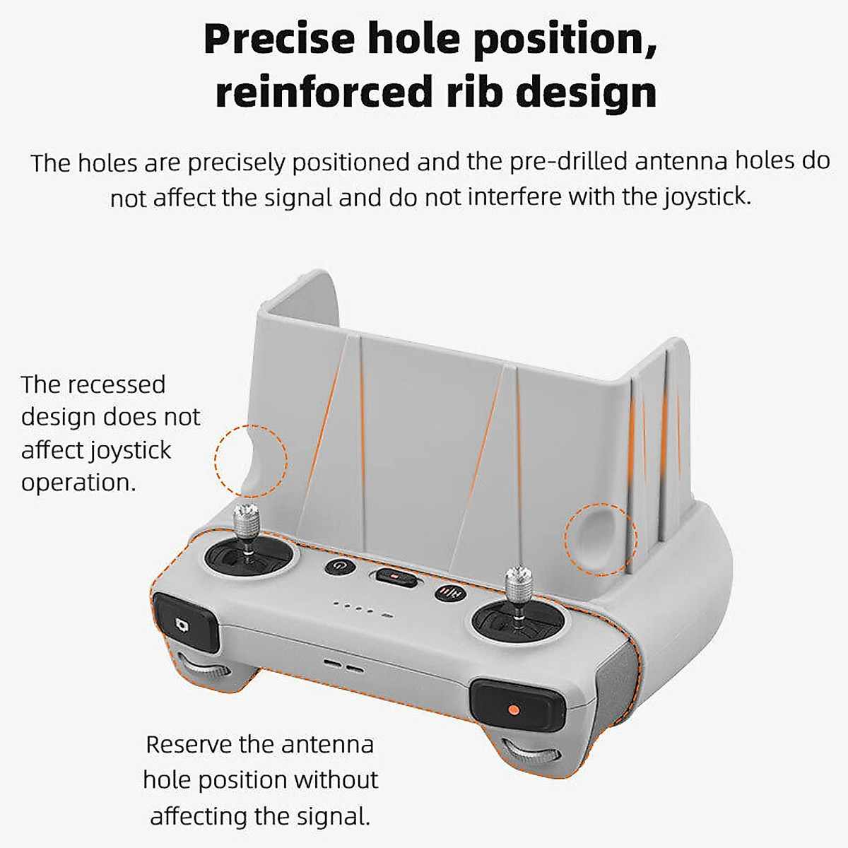 Drone Controller Silicone Cover, Precise Hole Anti Scratch Anti Drop Drone Controller Shading Hood Anti Deformation 3 Sides Blackout for Outdoor Shooting(Gray)