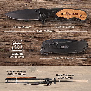 NRONON Custom Knife For Men,Custom Engraved Pocket Knife,Idea For Dad Husband Boyfriend Him Son - Father's Day Christmas Anniversary Birthday