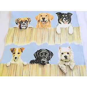 Samuel Lamont, K-9 (Canine) Dogs Kitchen/Tea Printed Towel, Imported, Linen-Cotton Blend