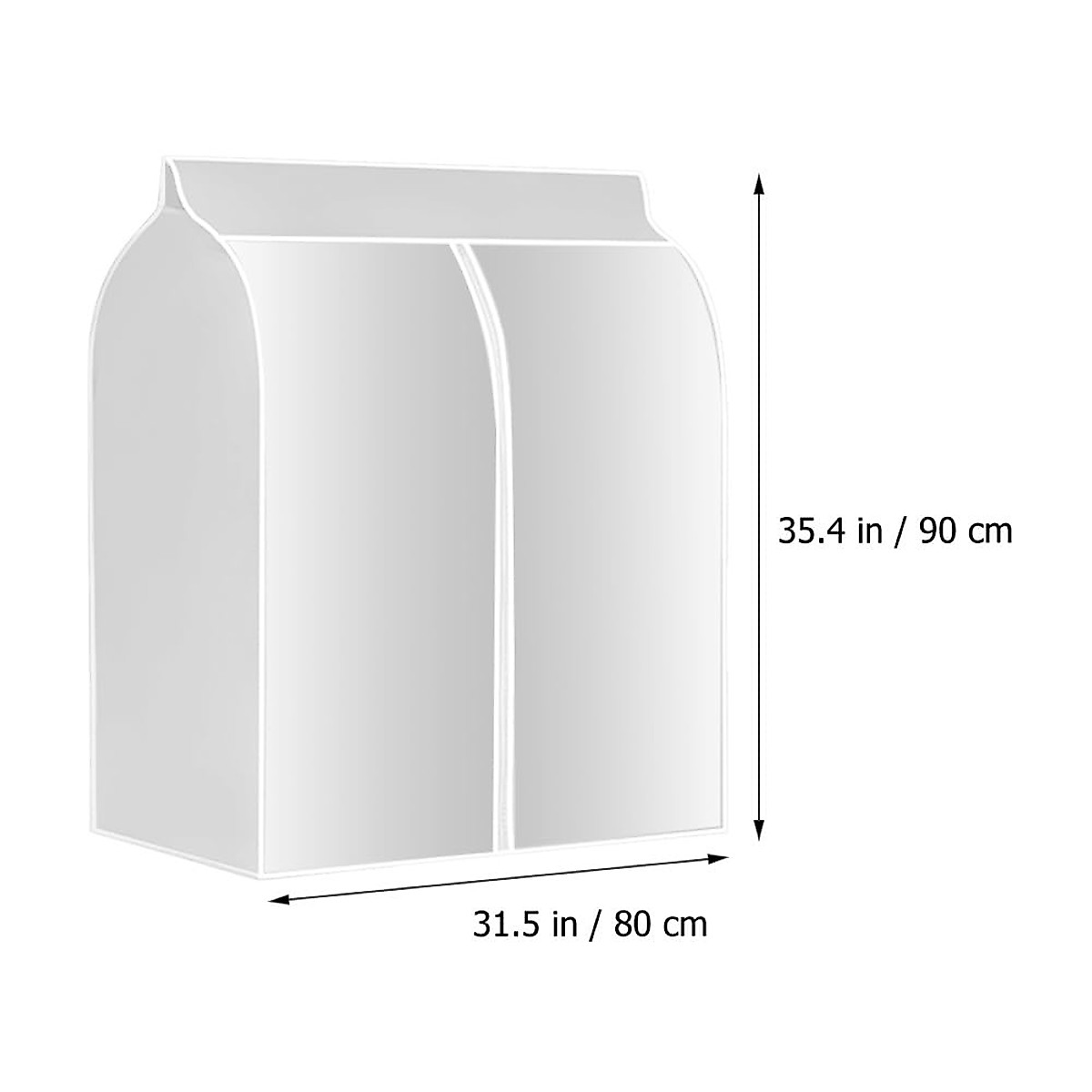 Garneck Hanging Garment Bags for Closet Storage 35.4 '' Large Closet Style Garment Cover Clear Bottom Enclosed Garment Rack Cover for Suit Coat Dress Fur Shirts
