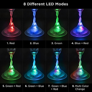 LED Light Up Flashing Wine Goblet Wine Glasses Plastic Flashing Cups 8 oz, Set of 6