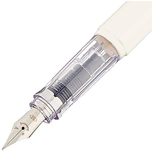 PILOT Kakuno Medium-Nib Fountain Pen, White Body Soft Yellow Cap Body (FKA-1SR-SYM)