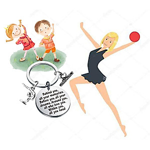 FEELMEM Future Gymnast Jewelry Behind You All Memories Before You All Your Dream Keychain Gymnastics Gift Gymnastic Teams Gymnastic Coaches Gift (Gymnastics Keychain)