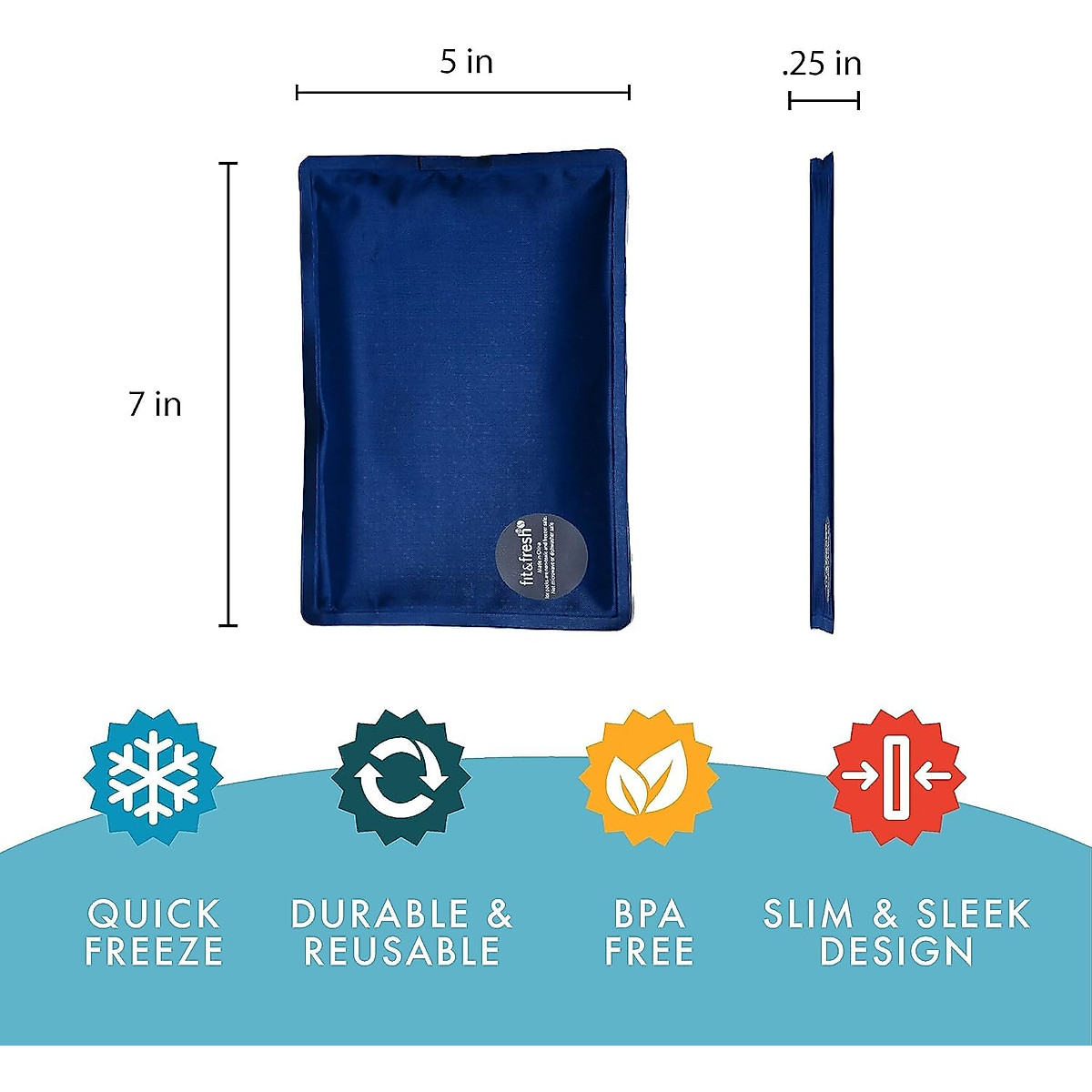 Cool Coolers by Fit & Fresh 2 Pack Soft Ice, Flexible Stretch Nylon Reusable Ice Packs for Lunch Boxes & Coolers, Fruit & Dot