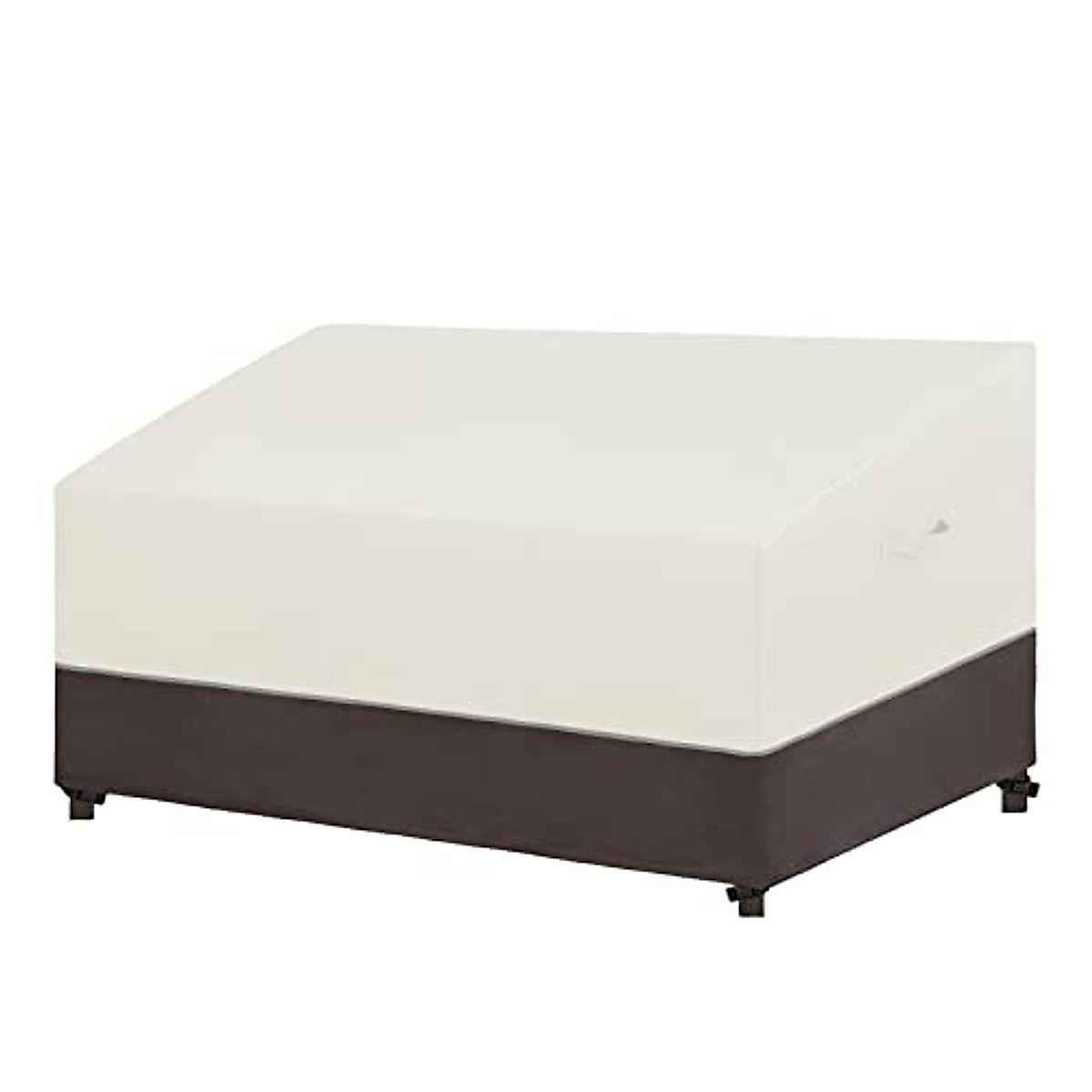 Easy-Going Patio Sofa Cover UV Resistant Outdoor Couch Cover Bicolor Patio 3-Seater Bench Cover Waterproof Outdoor Furniture Cover with Reflective Hemming (58Wx35Dx31H inch, Beige/Brown)