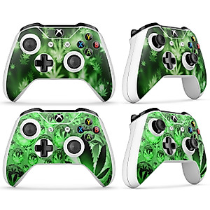 GNG 2 x Weed Compatible with Xbox One S Controller Skins Full Wrap Vinyl Sticker