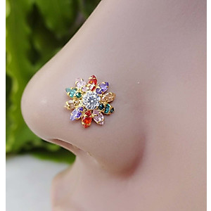 Flower Nose Stud Multi Nose Hoop Crystal Nose Stud Sterling Silver Nose Stud Dainty Nose Stud Crock Screw Nose Stud Twist Nose Stud Indian Nose Ring Indian Nose Stud Sterling Silver Nose Hoop gold