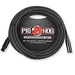 Pig Hog 8mm Mic Cable, 20ft XLR Tour Grade Microphone Cable - 4 PACK