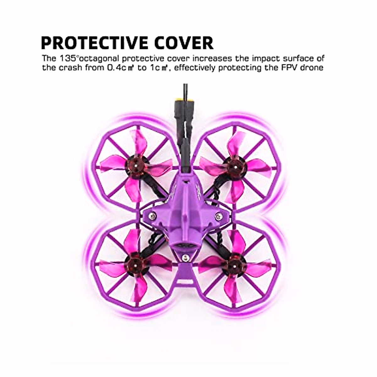 NIRAA FPV Drone Kit Junior Racer 75 Purple Mini Quadcopter Pro Remote Control Toys Flight Controller with Compatible for Caddx Camera HD (Color : Purple RTF)