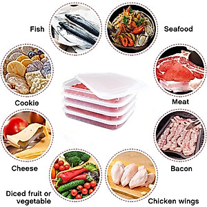 wulikanhua 2 Pack-Plastic Bacon keeper with Lids Airtight, Deli Meat Cold Cuts Cheese Saver Food Storage Containers for Refrigerators, Freezer,Shallow Low Profile Christmas Cookie Holder