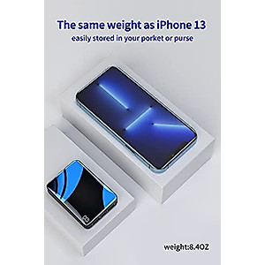 senymin Power Bank Smallest and Lightest 10000mAh External Battery Ultra-Compact High-Speed Charging Technology Portable Charger for iPhone, ipad,Samsung Galaxy S20/21 and More(Black)