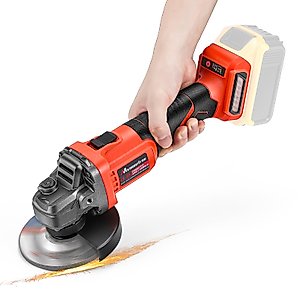 Mxmoonfree 4-1/2" Cordless Angle Grinder, Electric Angle Grinder Compatible with Dewalt Battery (Battery Not Included) for Grinding, Cutting, Polishing and Carving, Tool Only