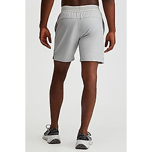 Fabletics Men's The Fundamental Short (Lined), Workout, Running, Training, Gym, Yoga, Ultra Lightweight, Athletic, 7" Inseam, XXL, Mineral Grey