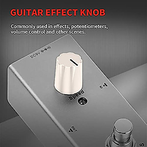 DAIERTEK Guitar Effect Knob 1/4 Potentiometer Knob Plastic Volume Control 1900 Davies Style 6.35MM Knob Metal Insert with Set Screw for Guitar Pedal Effect Cream -10Pcs