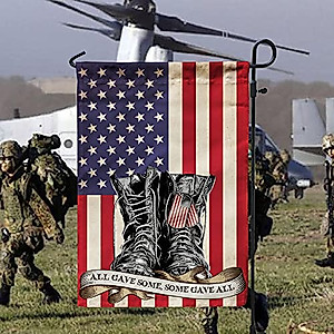 Artsy Woodsy 4th of July Independence Day Decorations God Bless America US Veteran American Soldier Fallen Hero Patriotic Military Burlap Garden Flag 12.5x18" Double-sided All-weather Yard Outdoor (01 (12x18"))