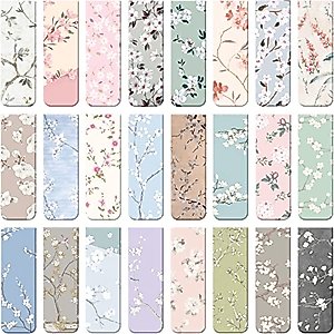 24 Pieces Magnetic Bookmarks for Women Floral Book Markers for Women Flower Planner Magnetic Bookmark Assorted Book Magnets Page Markers Clip Magnetic Bookmarks for Books Students Reading