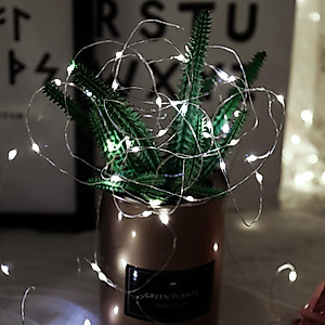 CAMANTU 12 Pack Led Fairy Lights Battery Operated, 7FT 20LED Valentines Day Lights Battery Operated Waterproof Silver Wire for DIY Bedroom Party Birthday Wedding Christmas Decorations(Cold White)