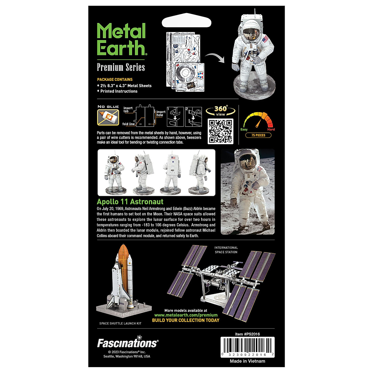 Metal Earth Premium Series Apollo 11 Astronaut 3D Metal Model Kit Fascinations
