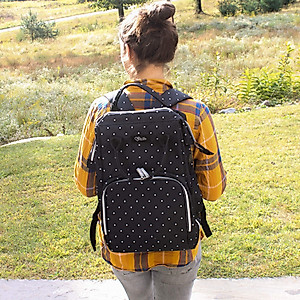 Milky Chic Mommy Diaper Bag- Waterproof USB Charging Port Stroller Straps Changing Pad (Dots)