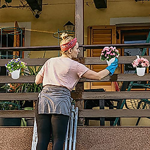 4 Inch Metal Iron Hanging Flower Plant Pots,10 Pack Colorful Balcony Garden Planters with Hanging Fence Plant Planter with Detachable Hook (White)