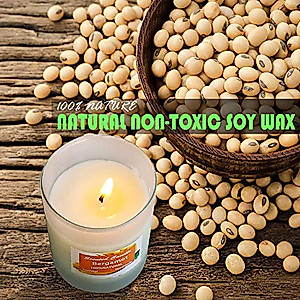 HELLY Soy Candle Strong Scented Candles - Aromatherapy Candles Long Lasting Candles White Frosted Glass Jar Candle (Lemon, Lavender, Rose ，Jasmine，Vanilla，Bergamot) -12 Pack