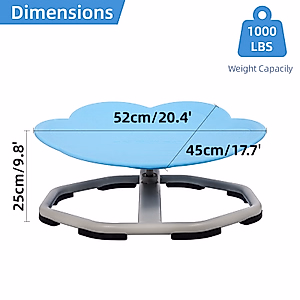 XLOVTBANG Kids Swivel Chair, Kids Sensory Spinning Chair for Autism, Body Coordination Training Chair, Cat Claw Shaped Non Slip Sensory Toys 360° Spinning Chair for Kids Aged 3+ (Blue)