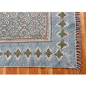 Boho Rug Area Rug Brown & Grey Handmade Dhurrie Rug Flat Weave Outdoor Beach Yoga Carpet Kilim Rugs for Bedroom Bathroom Lounge, Laundry Room 60x90 cm (2x3 Feet)