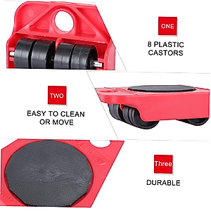CLISPEED 4 Pcs Plastic Wheel Heavy Furniture Moving Dolly Heavy Duty Wheeled Furniture Mover Small Mover Furniture Move Roller Tools Square Tool Furniture Mover's Dolly Board Wheel Pulley