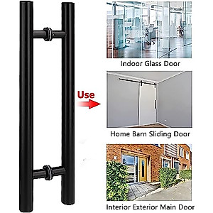 Sliding Barn Door Handle 50/60/ 80/120/ 150 cm Shower Door Handle Replacement, Modern Black Front Door Handles/Satin Nickel Push Pull Handle Bar, Double Sided, Barn Sliding Door ( Size : Length 50cm(2
