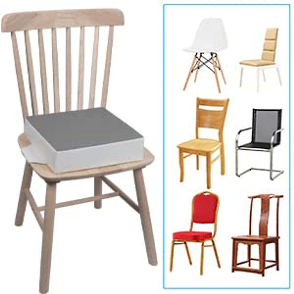 Toddler Booster Seat Dining, PU Washable 2 Straps Safety Buckle Kids Booster Seat for Dining Table, Portable Travel Increasing Cushion…