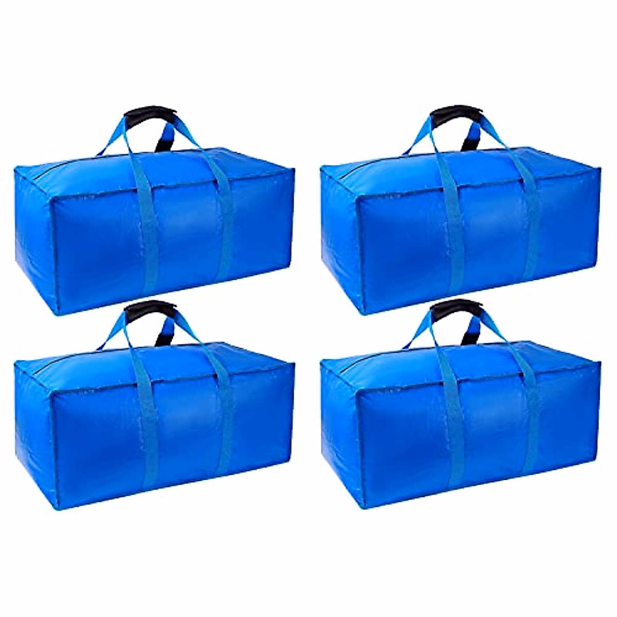 JSJHE Heavy Duty Extra Large Moving Bags W/Backpack Straps Strong Handles & Zippers, Storage Totes, Alternative to Moving Box, Recycled Material (blue, 4pcsX29.5x15x13inch)