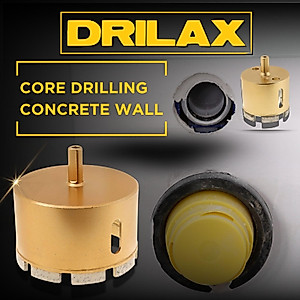 3 Inch Masonry Hole Saw, Diamond Hole Saw, Heavy Duty Dry Core Hole Saw for Concrete Hole Saw Bit Brick, Cinder Block, Core Drill Guide Included Extra Long Depth of Cut