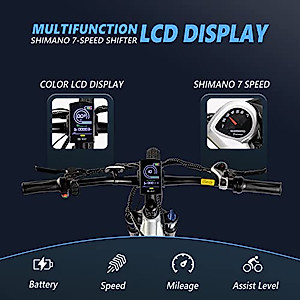 PEXMOR Electric Bike for Adults, 750W BAFANG Motor Ebike 32MPH Adult Electric Bicycle 48V 14AH LG Battery, 27.5" Electric Mountain Bike 7 Speed Gears Lockable Fork City Commuter E-Bike,UL Certified