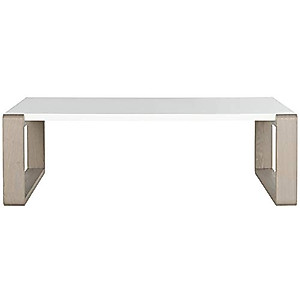 Safavieh Home Collection Bartholomew Mid-Century Modern White and Grey Lacquer Coffee Table