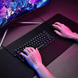 Portable 60% Mechanical Gaming Keyboard, Wired Keyboard with Blue Switches,LED Customization Backlit,61 Keys Ultra-Compact Mini Office Keyboard for PC/Mac/Xbox,Easy to Carry On Trip