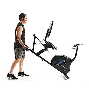 Exerpeutic Recumbent Exercise Bike Bluetooth with 24 Pre-Set Programs | Easy Step Thru| 16 Levels of Resistance