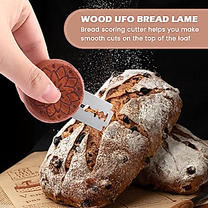 homfanseec Bread Lame Dough Scoring Tool, Bread Lame Cutter for Homemade Sourdough Bread Bakers, Sourdough Bread Scorer Slashing Tool Cutting Bread Scoring Knife Razor Cutter Wooden Bakers Lame