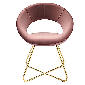 Modway Nouvelle Moday Performance Velvet Dining Chairs in Gold Dusty Rose-Set of 2