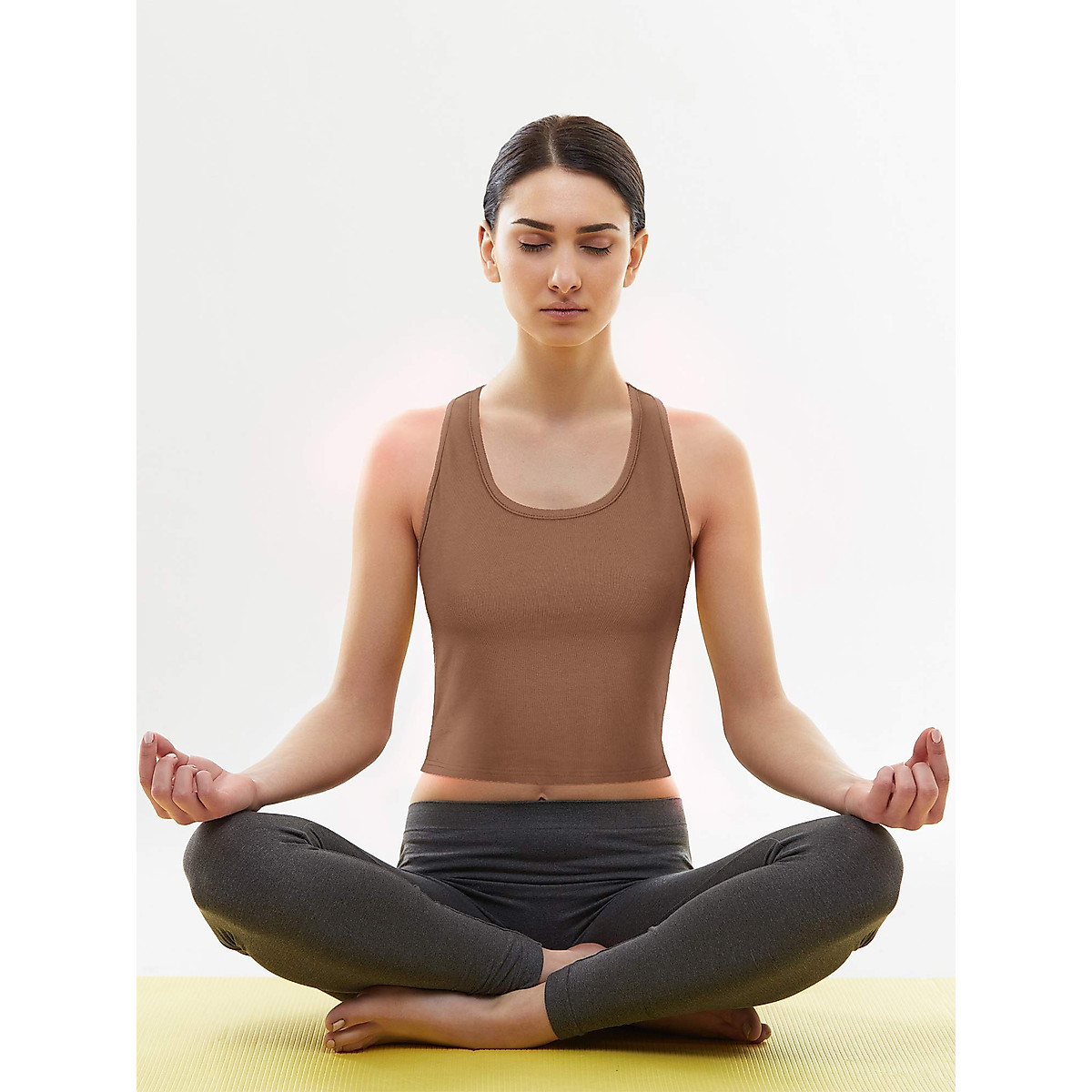 Boao 4 Pieces Basic Crop Tank Tops Sleeveless Racerback Crop Top for Women (Black, White, Army Green, Coffee, Small)