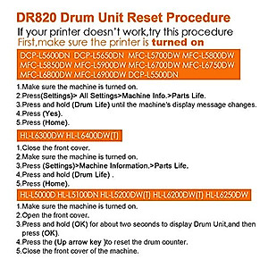 GALADA Compatible Drum Unit Replacement for Brother DR820 DR-820 for Brother HL-L6200DW HL-L6200DWT MFC-L5850DW MFC-L5900DW HL-L5200DW MFC-L5700DW MFC-L5800DW MFC-L6800DW Printer（Black,1 Pack）