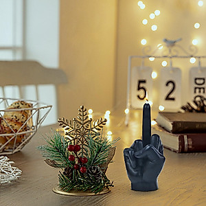 Middle Finger Scented Candle Jasmine Aromatherapy Candles Christmas Finger Decor Hand Gesture Statue Fragrance Middle Finger Candle Long Lasting Scented Candle Gift for Black Bedroom Home Room Decor