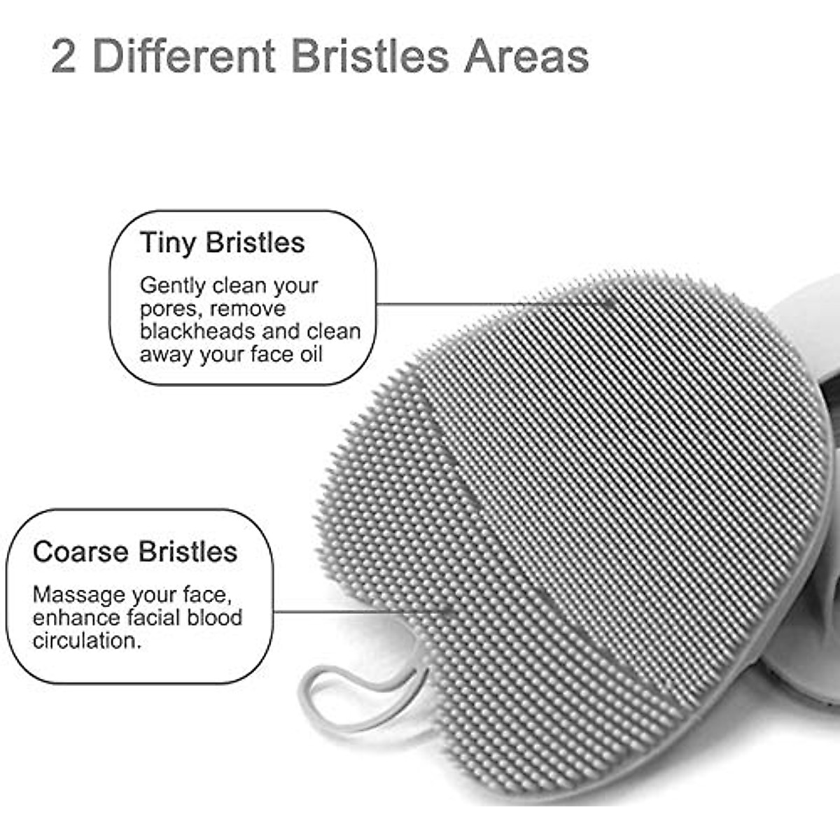 Pure Silicone Body Massage Brush Body Wash Bath Shower Tool, with Super Soft Manual Facial Cleansing Brush Scrubber