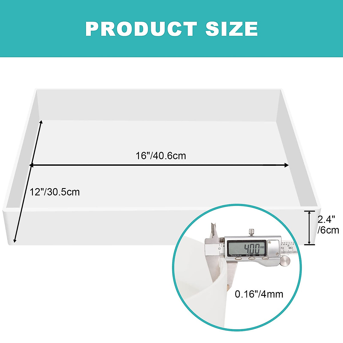 Sntieecr Large Rectangle Resin Table Molds, 16 x 12 x 2.4 Inch Charcuterie Board Resin Mold, Epoxy Table Mold for Tray Board, River Coffee Table, DIY Art Home Decoration